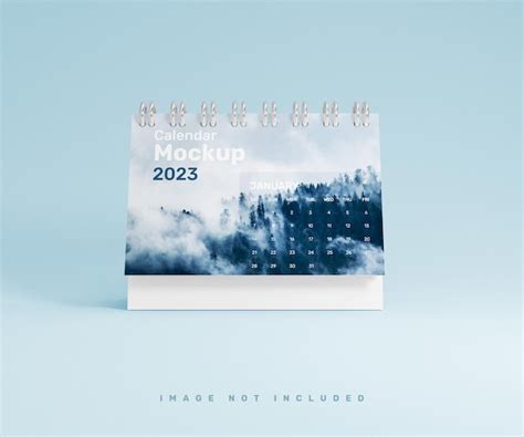 책상 달력 모형 또는 가로 달력 모형 프리미엄 Psd 파일