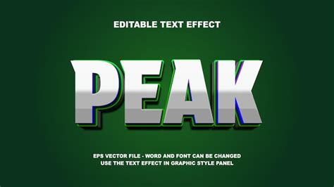 Premium Vector Editable Text Effect Peak 3d Vector Template