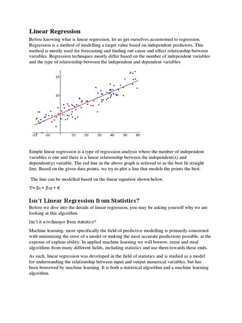 Linear Regression For Beginners Pdf Dependent And Independent