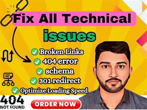 Fix 404 Errors Broken Links 301 Redirects Schema All Technical Issues Upwork