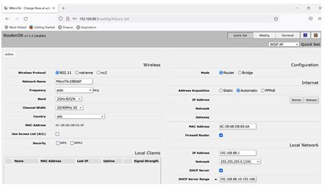 Using Quick Set To Configure The Mikrotik Router Networktik