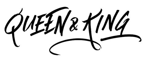여왕과 왕 서문 서예 문자 디자인 템플릿 인사말 카드 기프트 포스터 배너 등을 위한 크리에이티브 타이포그래피 컴퓨터 글자에 대한