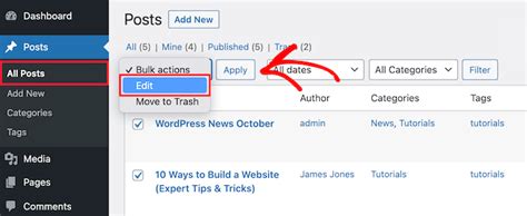 how to merge and bulk edit categories and tags in wordpress