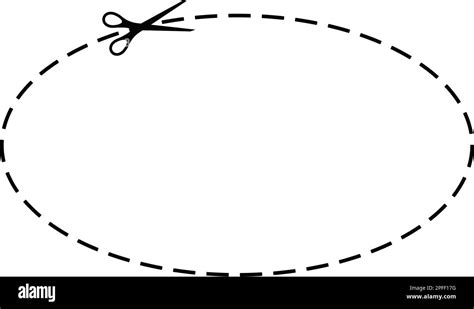 Scissors Cut Dotted Line Oval Promo Voucher With Dash Icon Stock Vector Image And Art Alamy