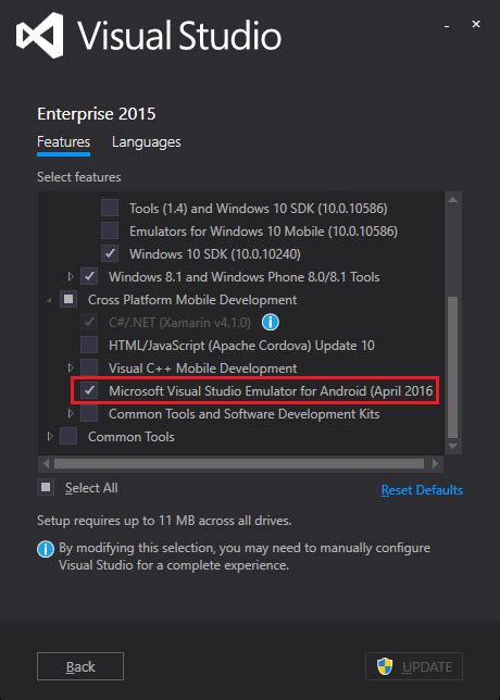 xamarin android emulator on vs 2015 stack overflow