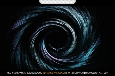 Psd 추상적인 배경 아름다운 소용돌이 트레일 효과 투명한 배경 프리미엄 Ai 생성 Psd