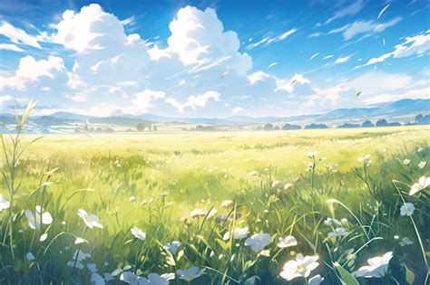Anime Field Flowers Images Free Download On Freepik