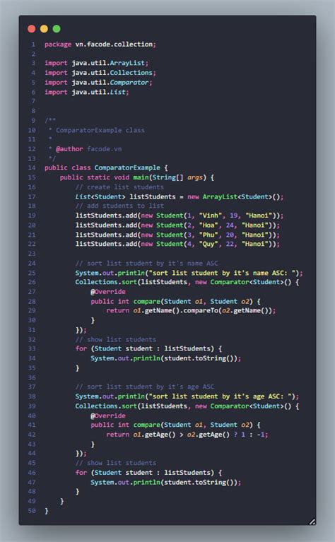 FaCode Ngôn ngữ Java Comparator trong Java share4happy
