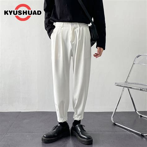 กางเกงสแล็คชาย กางเกงชาย กางเกงขายาวผู้ชายสไตล์เกาหลีกางเกงขากว้างทรงตรงทรงหลวมแมทช์ลุคง่าย