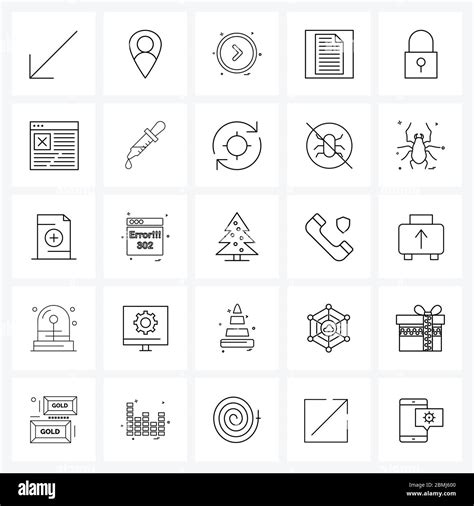 Ui Set Of 25 Basic Line Icons Of Key Picture Ui Image Around Vector