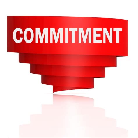 Premium Photo Commitment Word With Red Curve Banner