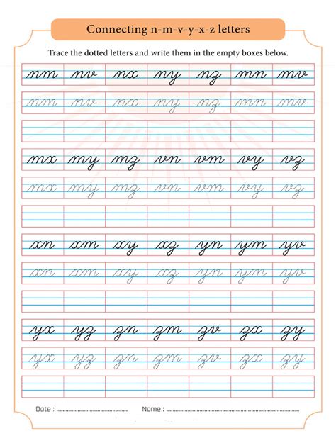 Cursive Connecting Letters 4 Pdf