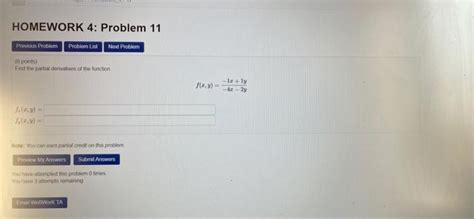 Solved Homework 4 Problem 11 Previous Problem Problem List