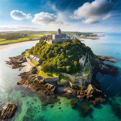 Premium Photo Aerial View Of St Michaels Mount In Cornwal