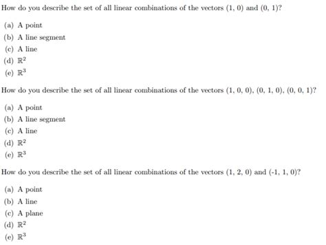 Solved How Do You Describe The Set Of All Linear