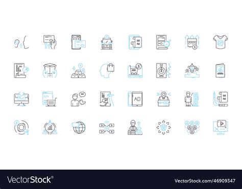 Marketing Linear Icons Set Advertising Analysis Vector Image