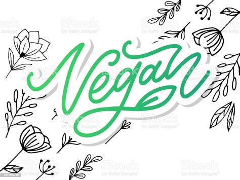 벡터 일러스트레이션 식품 디자인 레스토랑 카페 메뉴를 위한 필기 글자 레이블 로고 배지 스티커 또는 아이콘에 대한 벡터 요소입니다 서예 및 인쇄 컬렉션 비건 메뉴 0명에