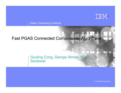 Pdf Fast Pgas Connected Components Algorithms