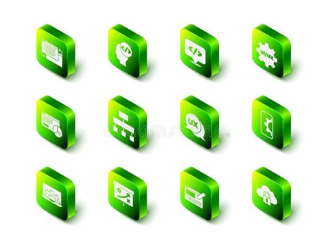 Set Front End Development Ui Or Ux Design Web Cloud Computing Lock