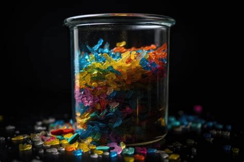 Premium Ai Image A Colorful Microplastic Mix In A Beaker Created With Generative Ai