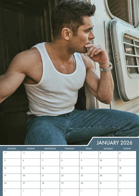 Zac Efron A3 Calendar 2026 Calendarsrus