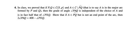 4 In Class We Proved That If Pq∈cxρ And A