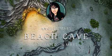 Beach Cave Animated Map Pack With Foundry Vtt Support Angela Maps Drivethrurpg