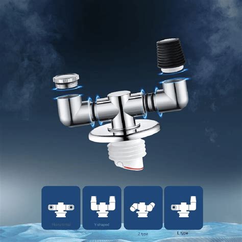 3 Way Floor Drain Siphon Washing Machine Drain Pipe Fittings Anti Odor