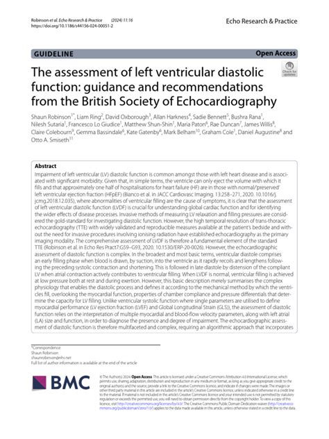 The Assessment Of Left Ventricular Diastolic Function Pdf Diastole Ventricle Heart