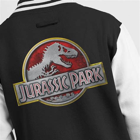 Jurassic Park Yellow Outline Classic Logo Mens Varsity Jacket Fruugo Uk