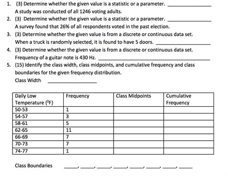 solved 3 determine whether the given value is a statistic