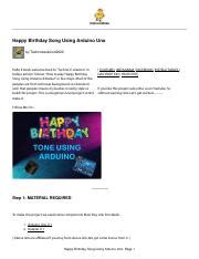 Happy Birthday Song Using Arduino Uno Pdf Instructables Happy Birthday Song Using Arduino Uno