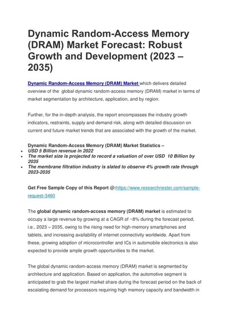 Ppt Dynamic Random Access Memory Dram Market Forecast Powerpoint