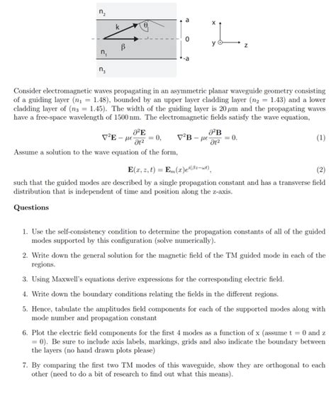 0 Consider Electromagnetic Waves Propagating In An