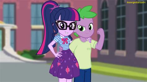 Mlp Eg Sci Twi And Spike By Georgegarza01 On Deviantart