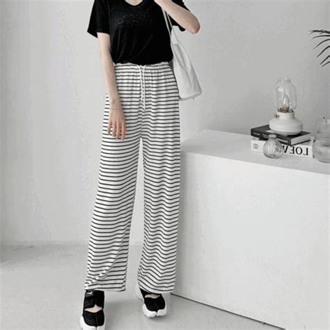 스판 골지 단가라 와이프 밴딩 팬츠