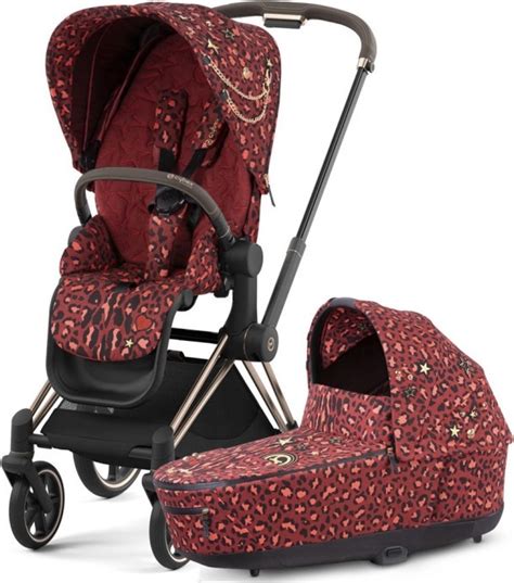 Купить Коляска универсальная 2 в 1 Cybex Priam Iv Fe Rockstar на раме Rosegold красный в кредит