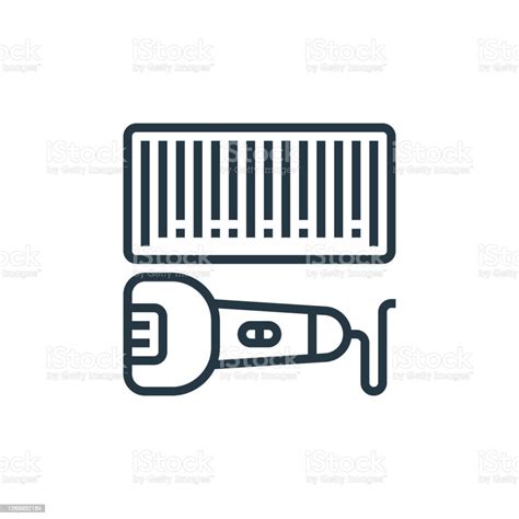 산업 공정 개념에서 바코드 아이콘 벡터 바코드 편집 가능한 스트로크의 얇은 선 그림입니다 웹 및 모바일 앱 로고 인쇄 미디어에 사용할 수 있는 선형 기호 가격에 대한 스톡