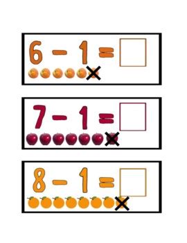 Visual Single Digit Subtraction 1 By The Controlled Chaos Teacher