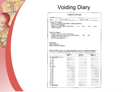 Voiding Diary Template