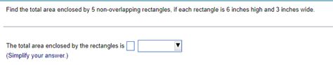 solved find the total area enclosed by 5 non overlapping
