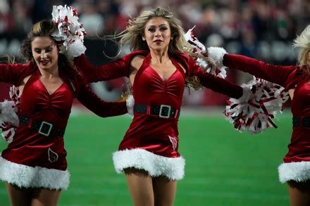 Arizona Cardinals Cheerleaders Perform During Second Editorial Stock