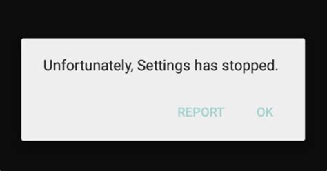 Android App Setting Has Stopped Error