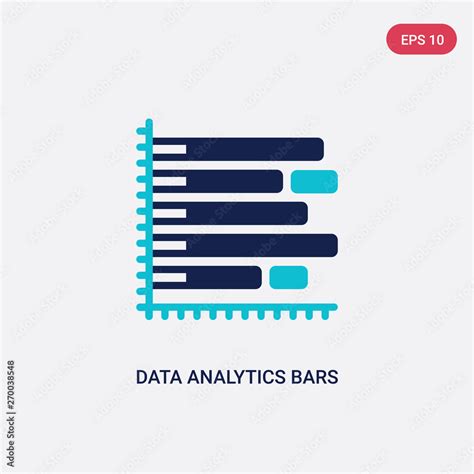 Two Color Data Analytics Bars Chart With Descendant Line Vector Icon From Business Concept