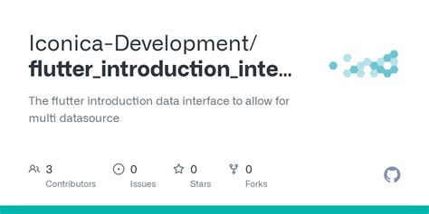 GitHub Iconica Development Flutter Introduction Interface The
