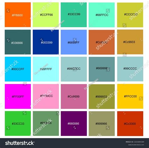 25 Rgb Color Codes Diagram Stock Illustration 2222695369 Shutterstock
