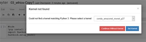 Help Aws Jupyter No Python3 Kernel Found Part 1 2020 Fastai