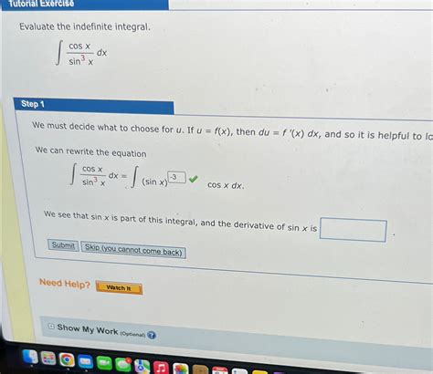 Solved Tutorial Exerciseevaluate The Indefinite