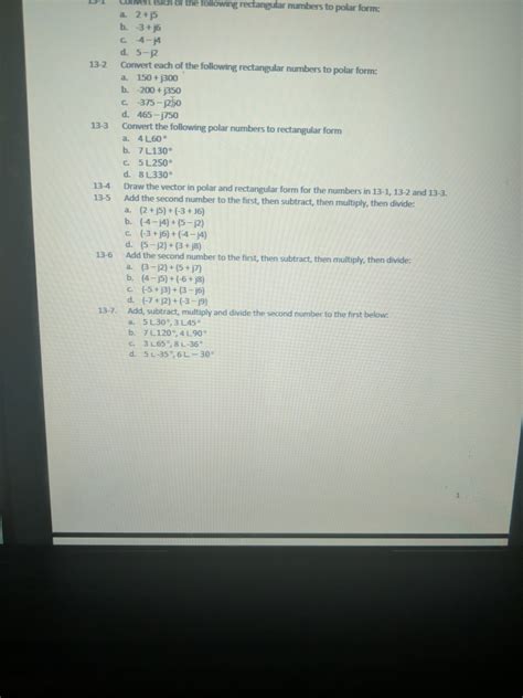 solved wet each of the following rectangular numbers to