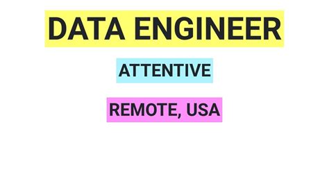Hiring Data Engineer In Remote Attentive Rdatascientistjobs